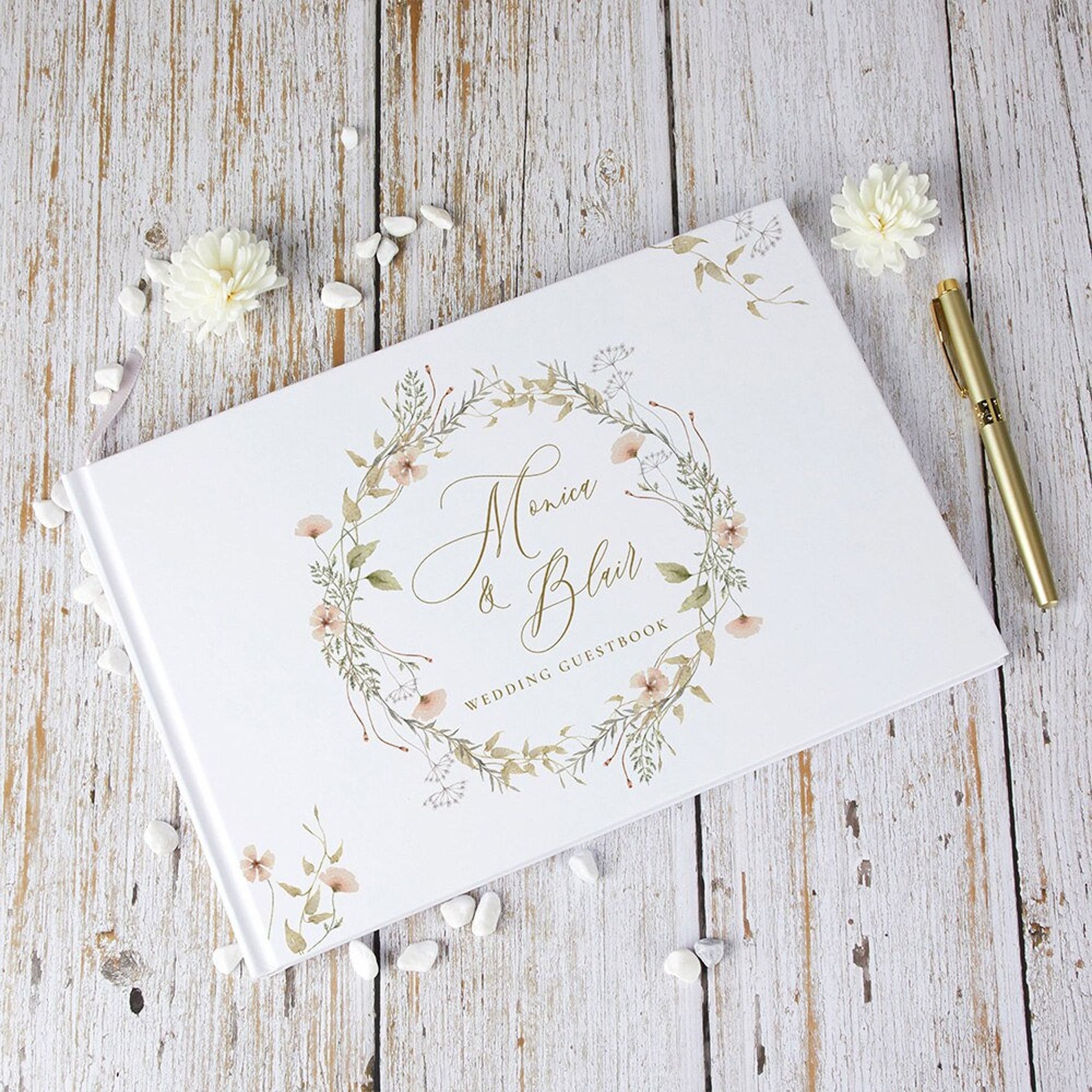Personalized Wedding Guest Book - 11.5 X 8.5 Inch Custom Wedding ...