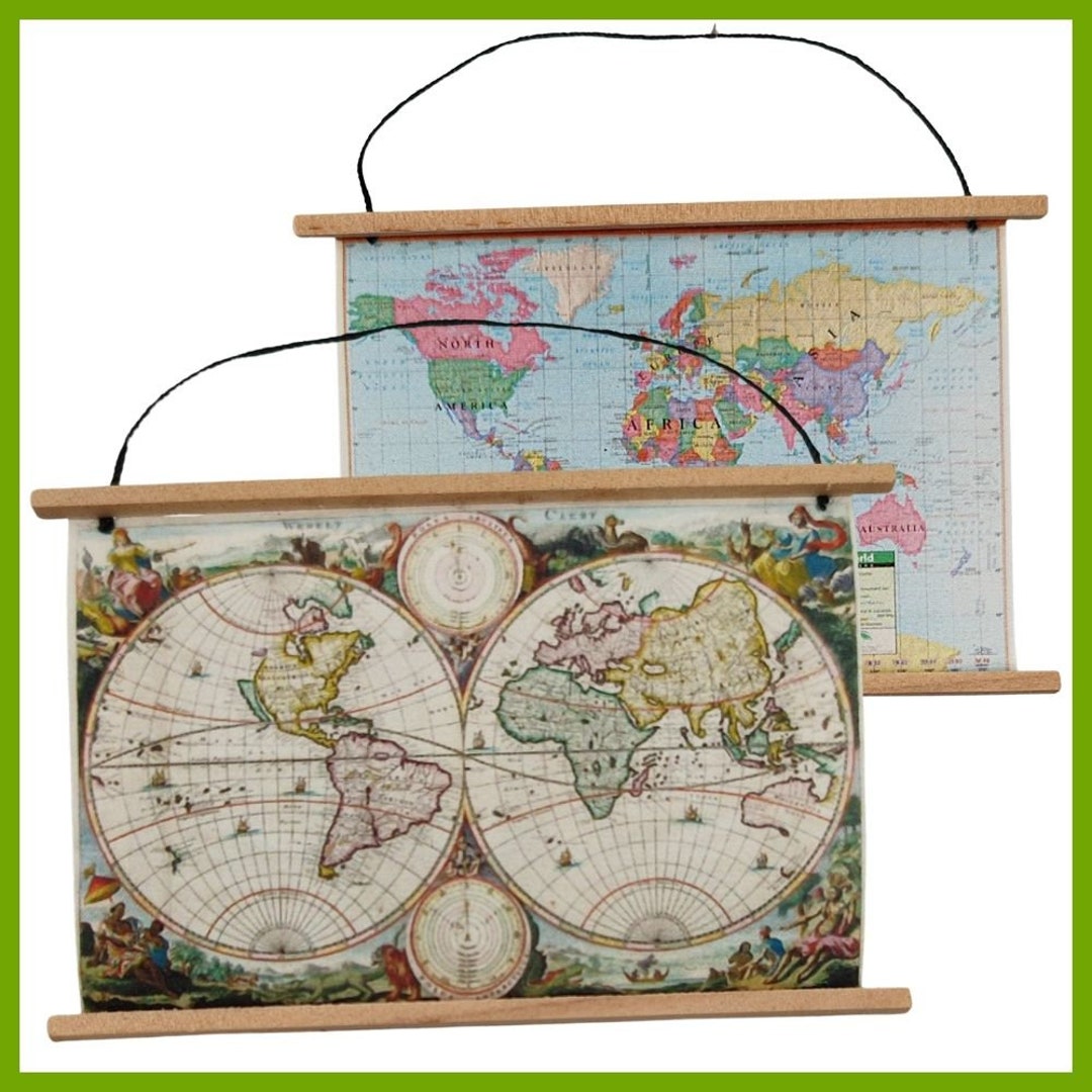 World Map Miniature Dollhouse Gnome Diorama - Etsy