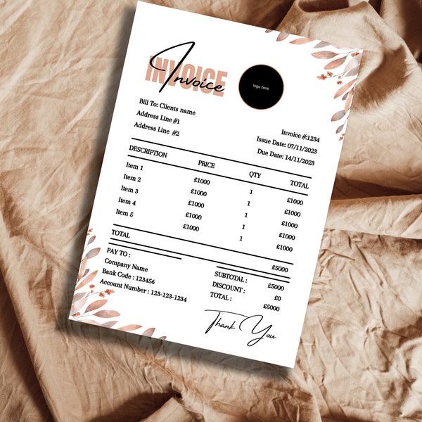 Invoice - Etsy