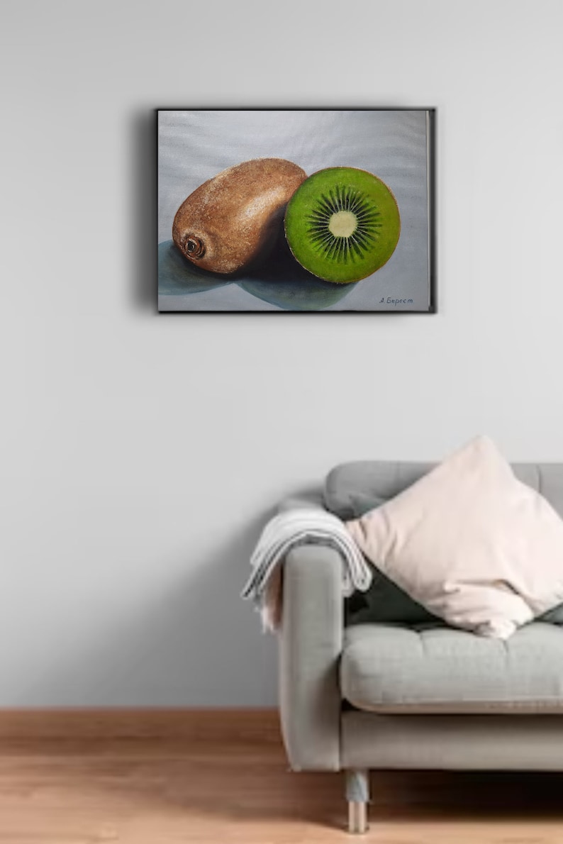 Kiwi Original Oil Painting Food Art Contemporary Realism Fruit Oil on ...