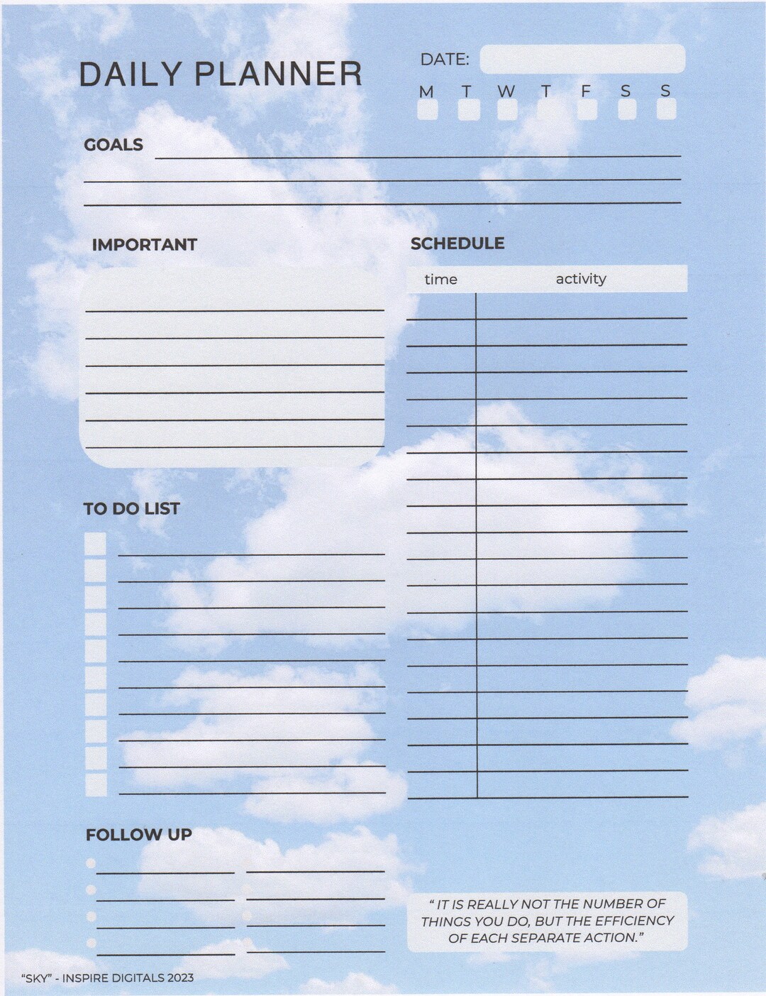 Digital Undated / Fillable / Printable Daily Planners - Etsy