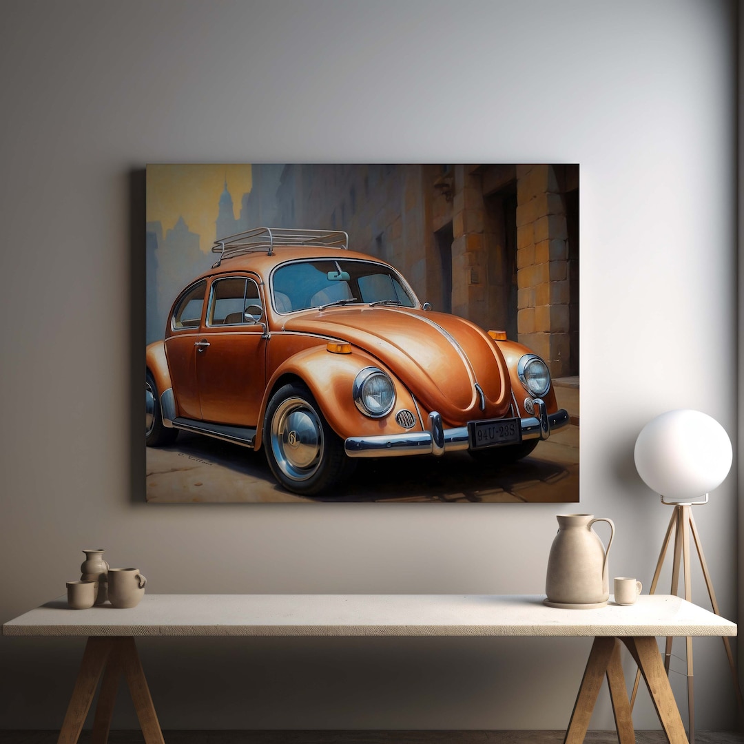 Classic Volkswagen Bug Canvas Wrap Fine Art Vw Beetle Wall Art Vintage ...