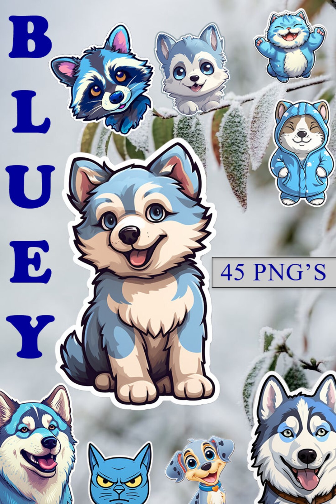 Bluey Wagon Sticker Bluey Sticker Bluey Stickers Waterproof - Etsy