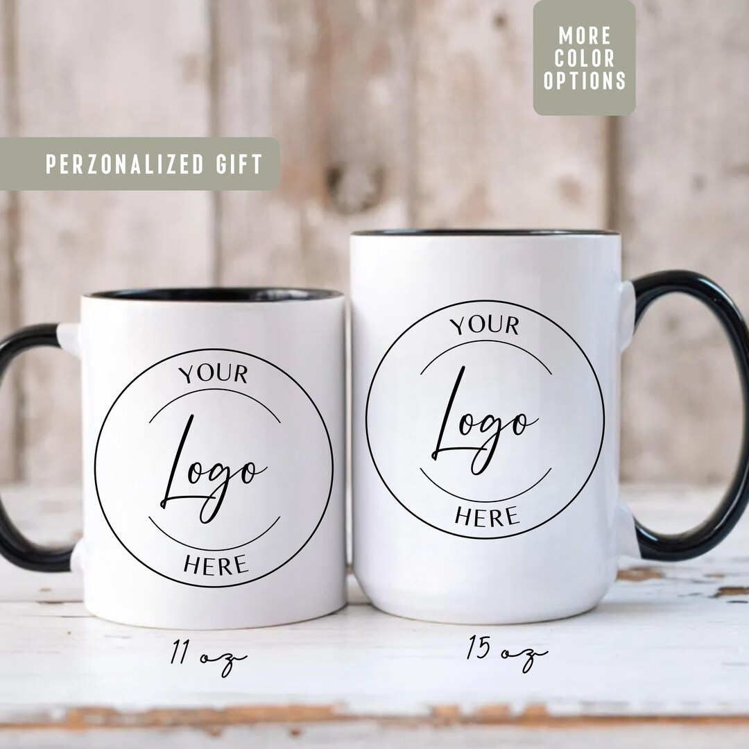 Custom Logo Coffee Mug: Personalized Business Gift - Etsy