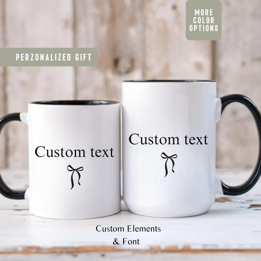 Custom Coffee Mug Personalized Cups With Text and Photo Personalized ...