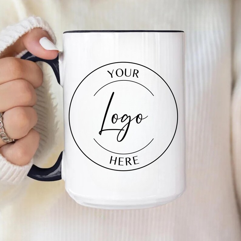 Custom Logo Coffee Mug: Personalized Business Gift - Etsy