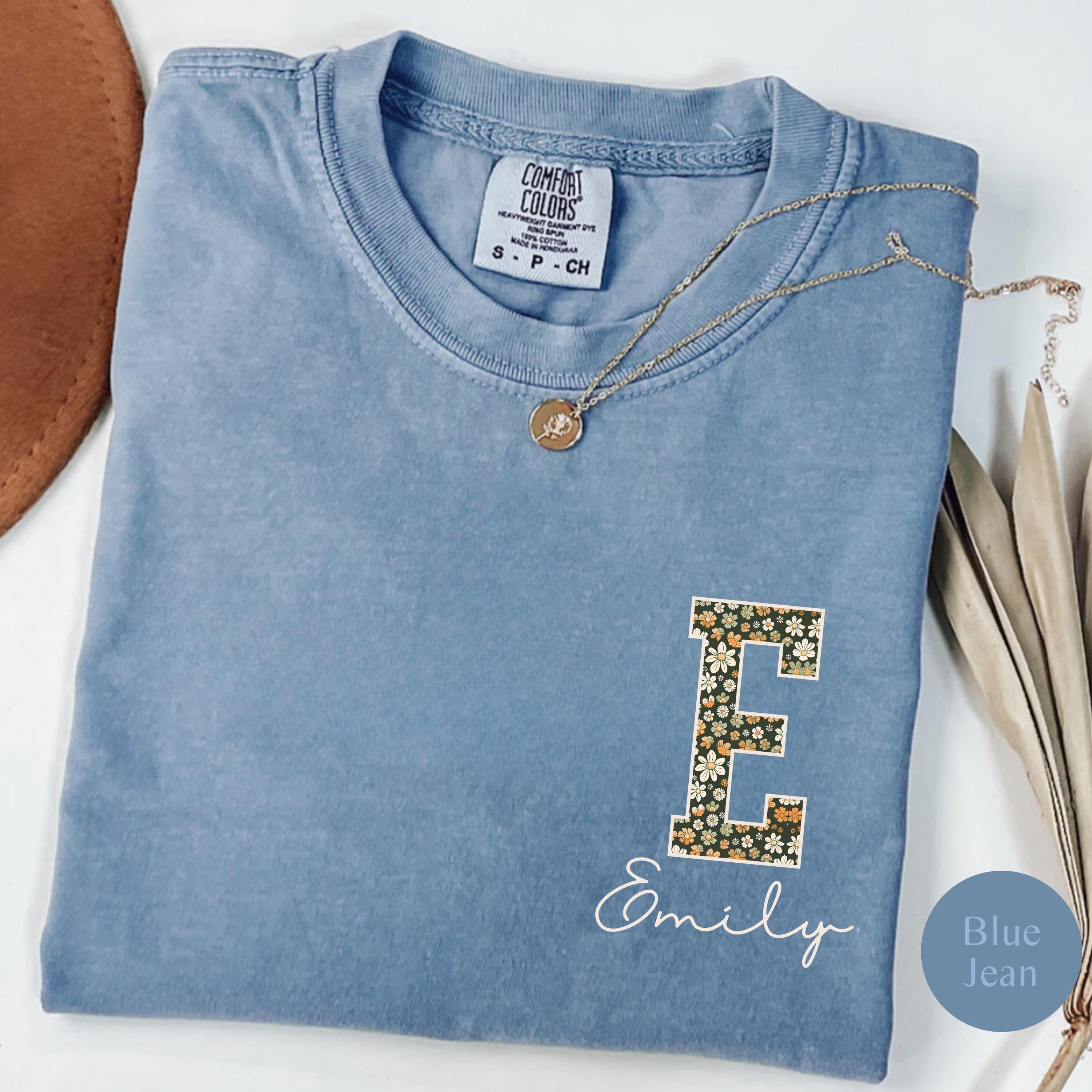 Custom Pocket Shirt With Initials Monogrammed Comfort Colors Tshirt ...
