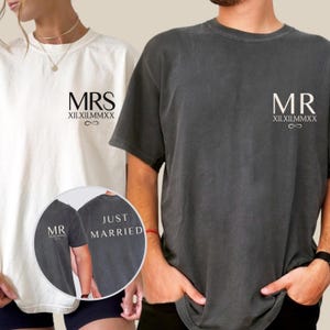 Personalized Custom Mr & Mrs T Shirts Unisex Honeymoon Shirts Matching ...