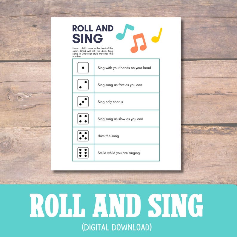 LDS Singing Time Game: Low Prep- Roll and Sing - (PDF) - Etsy