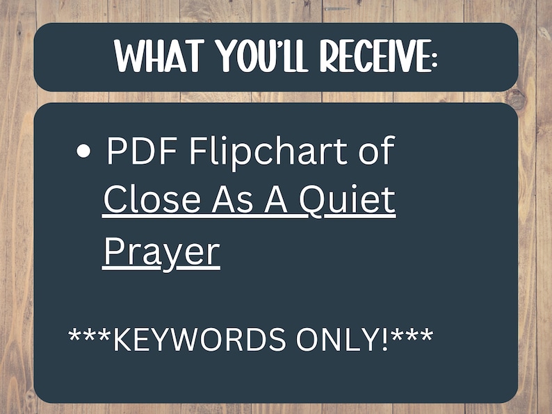 Close as a Quiet Prayer LDS Primary Singing Time Flip Chart (digital ...