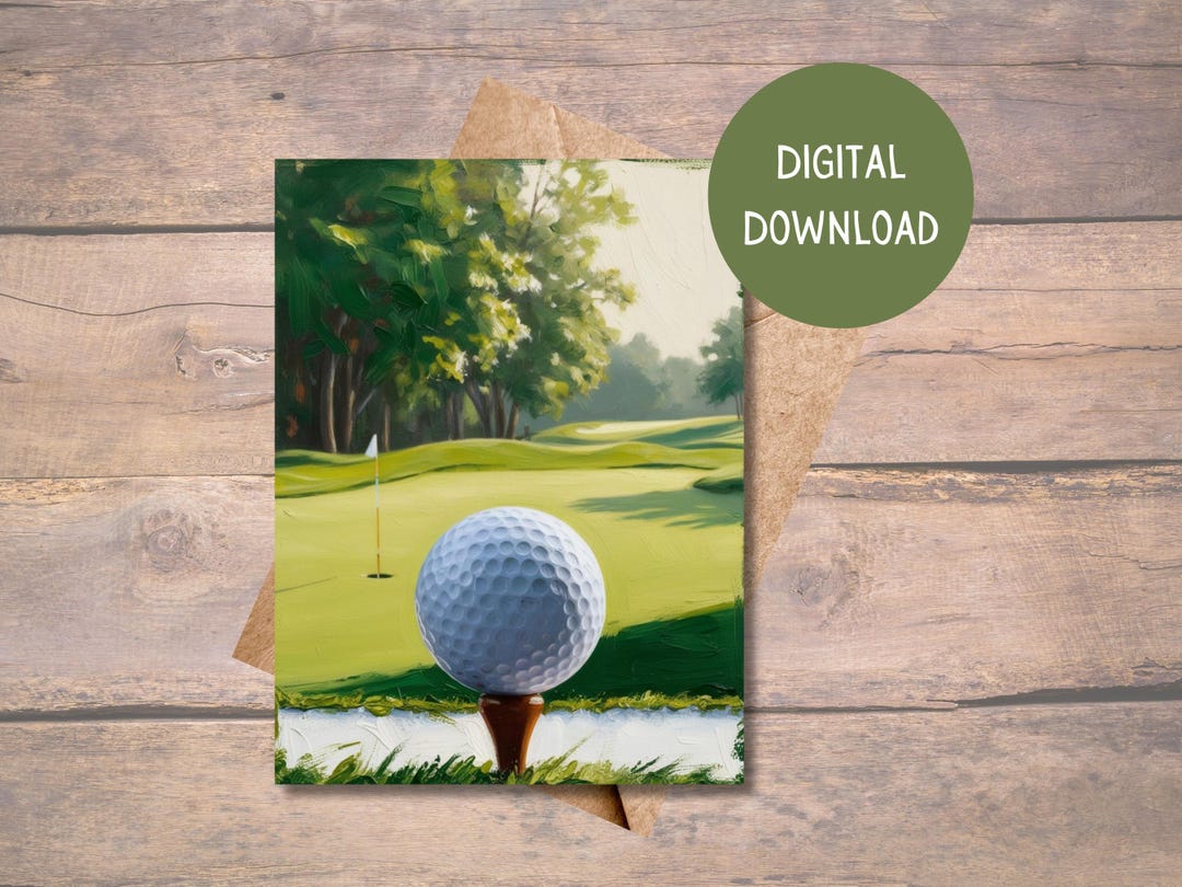 Blank Golf Card, Card for Golfer, Retirement Card for Golfer, Birthday ...