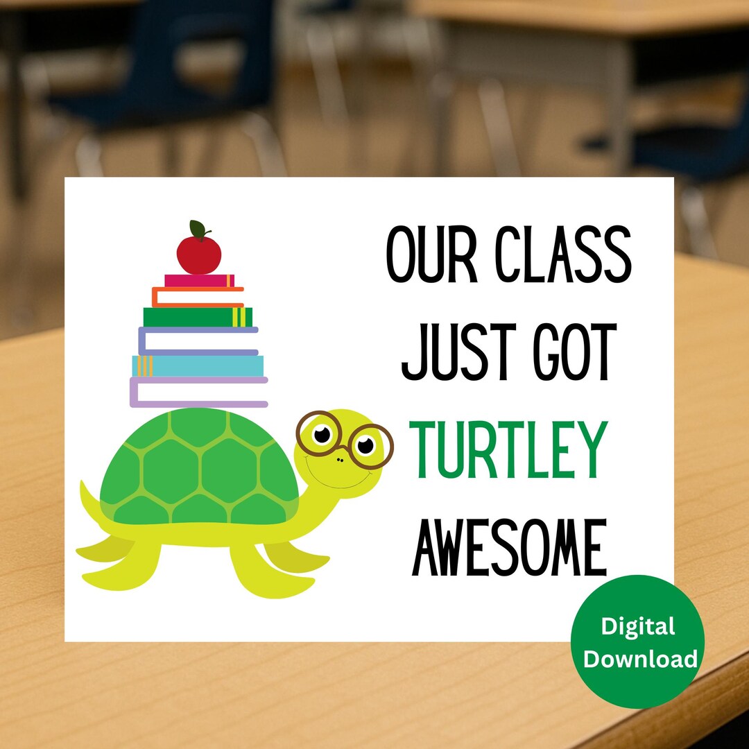 Turtle Desk Tag – Back to School Printable (digital Download) - Etsy