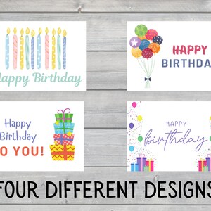 Printable Birthday Cards Bundle: Foldable DIY Cards (digital Download ...