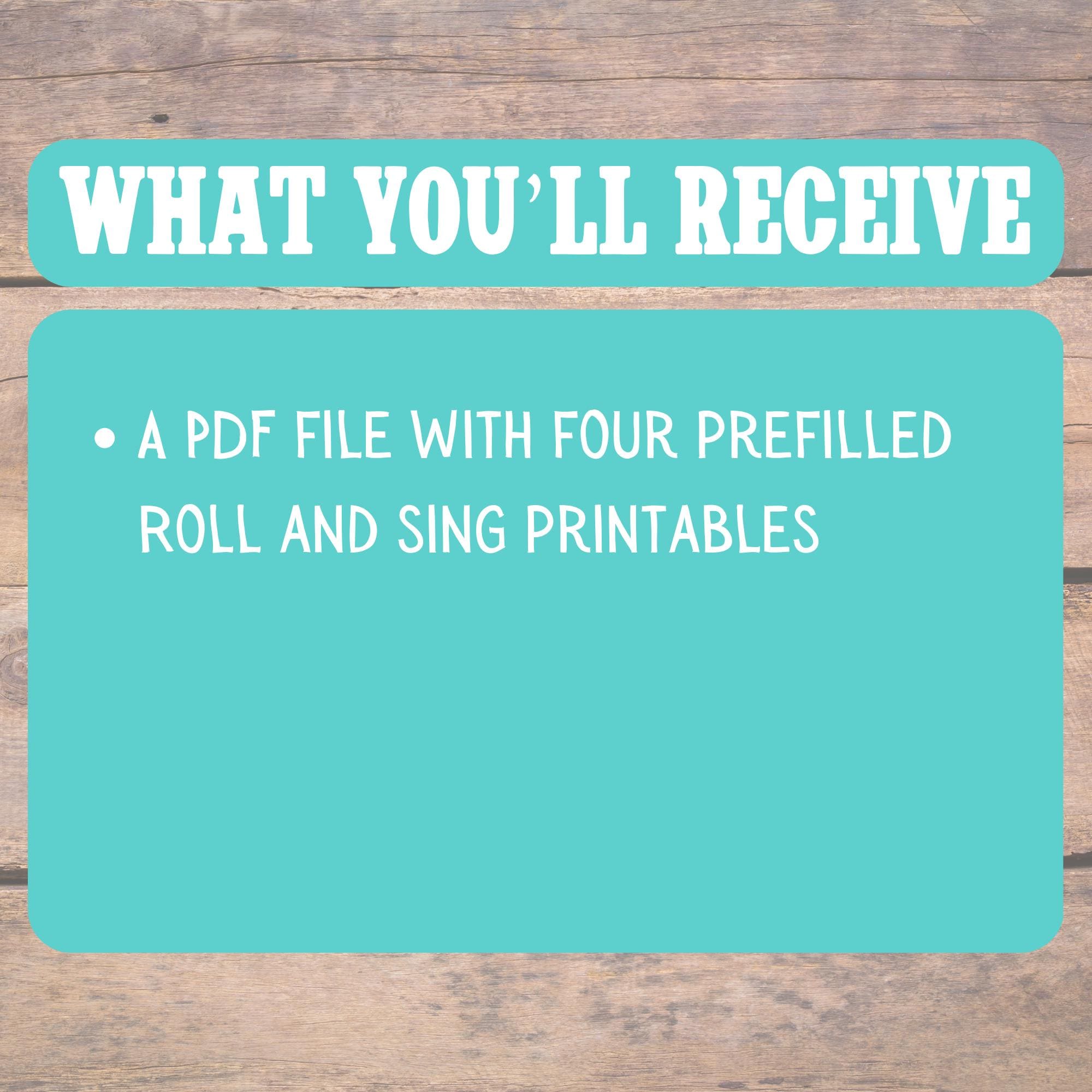 LDS Singing Time Game: Low Prep- Roll and Sing - (PDF) - Etsy
