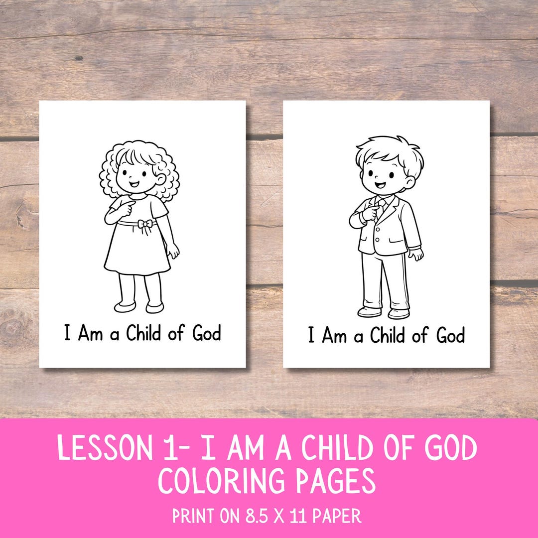 LDS Nursery Coloring Page: I Am a Child of God (digital Download) - Etsy