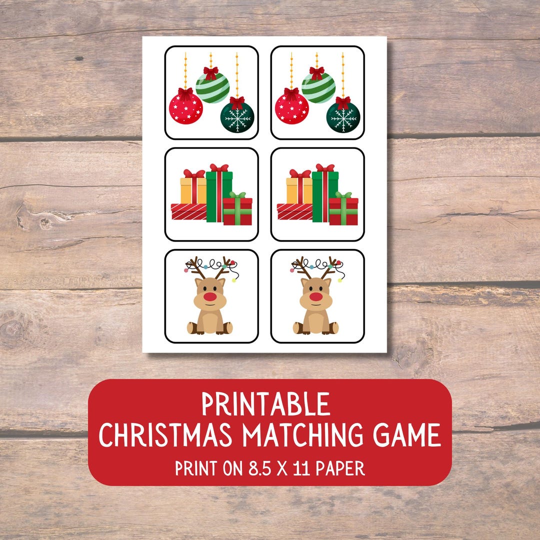 Printable Christmas Matching Game | Class Party Activities | Instant ...