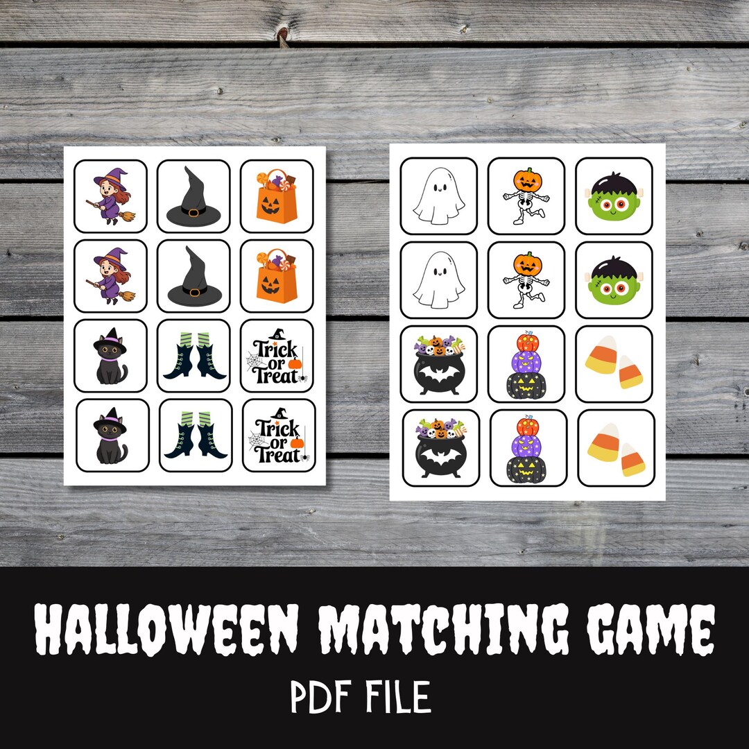 Halloween Matching Game Printable | Kids Memory Game | Spooky Classroom ...