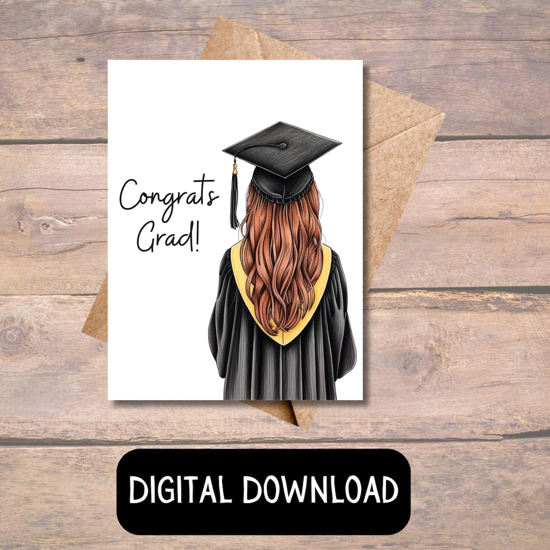Printable Graduation Card, Digital Graduation Cards, Instant Download ...