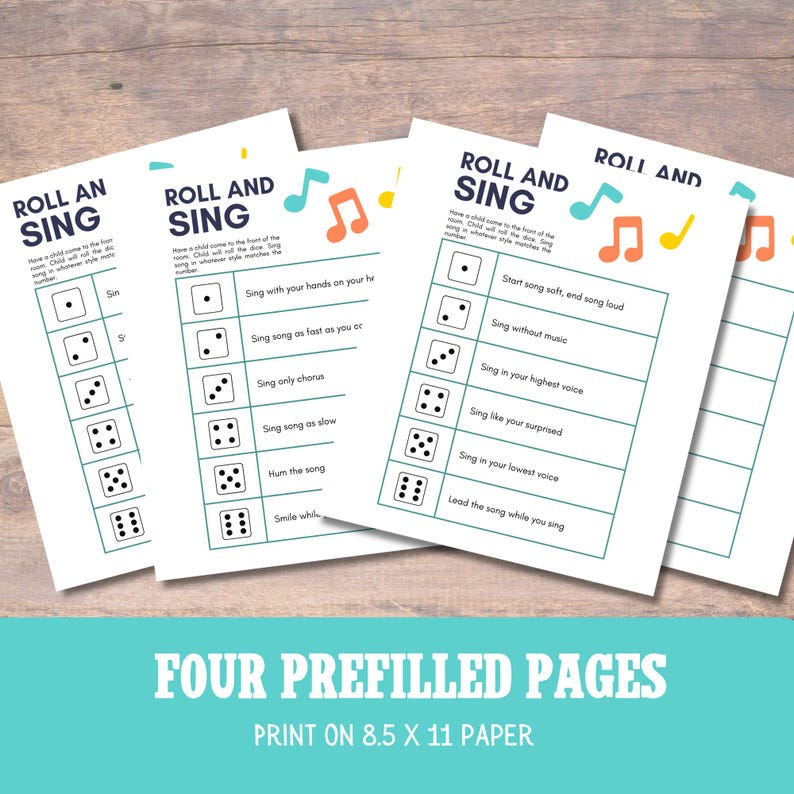 LDS Singing Time Game: Low Prep- Roll and Sing - (PDF) - Etsy
