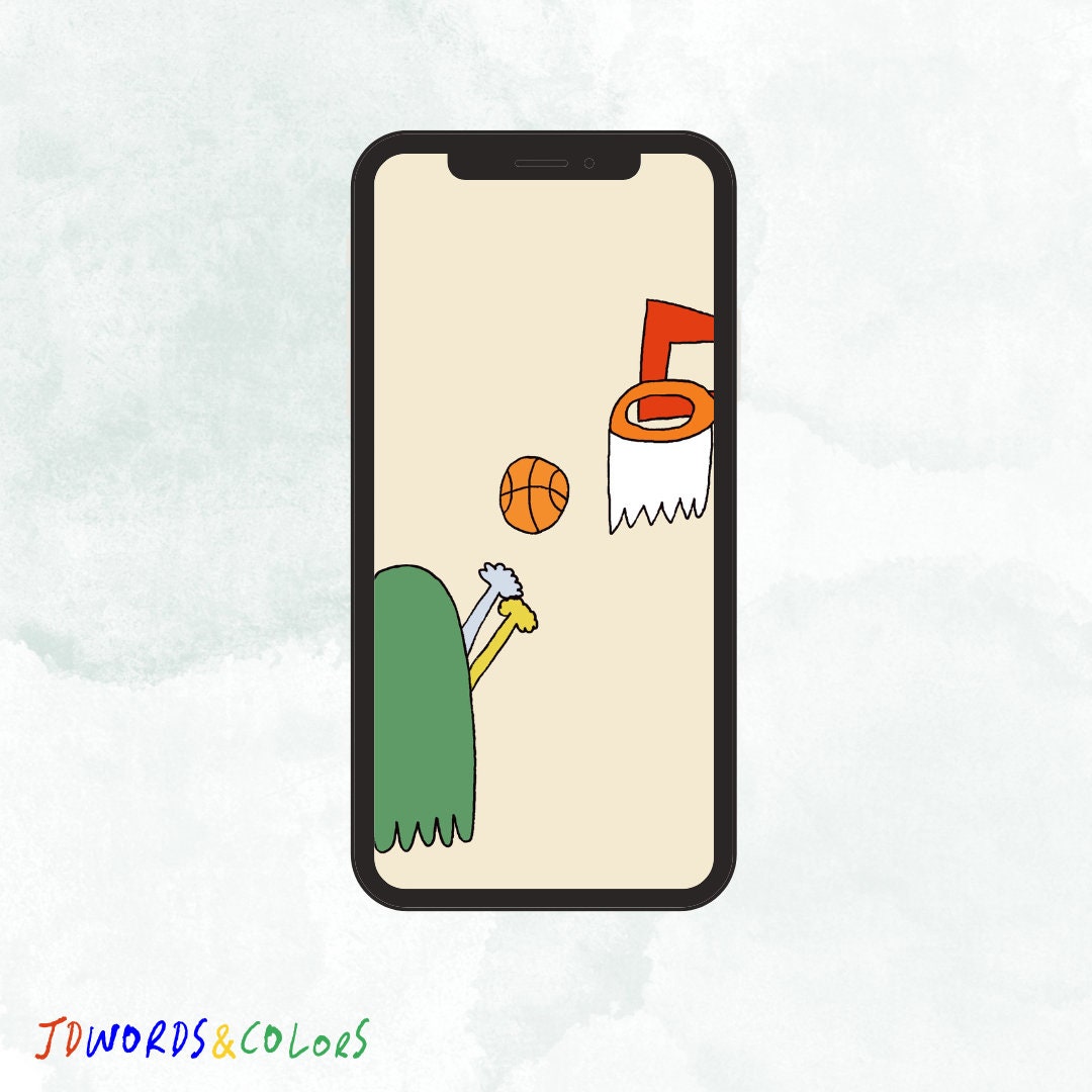 Ghost Playing Basketball Digital Phone Wallpaper - Etsy