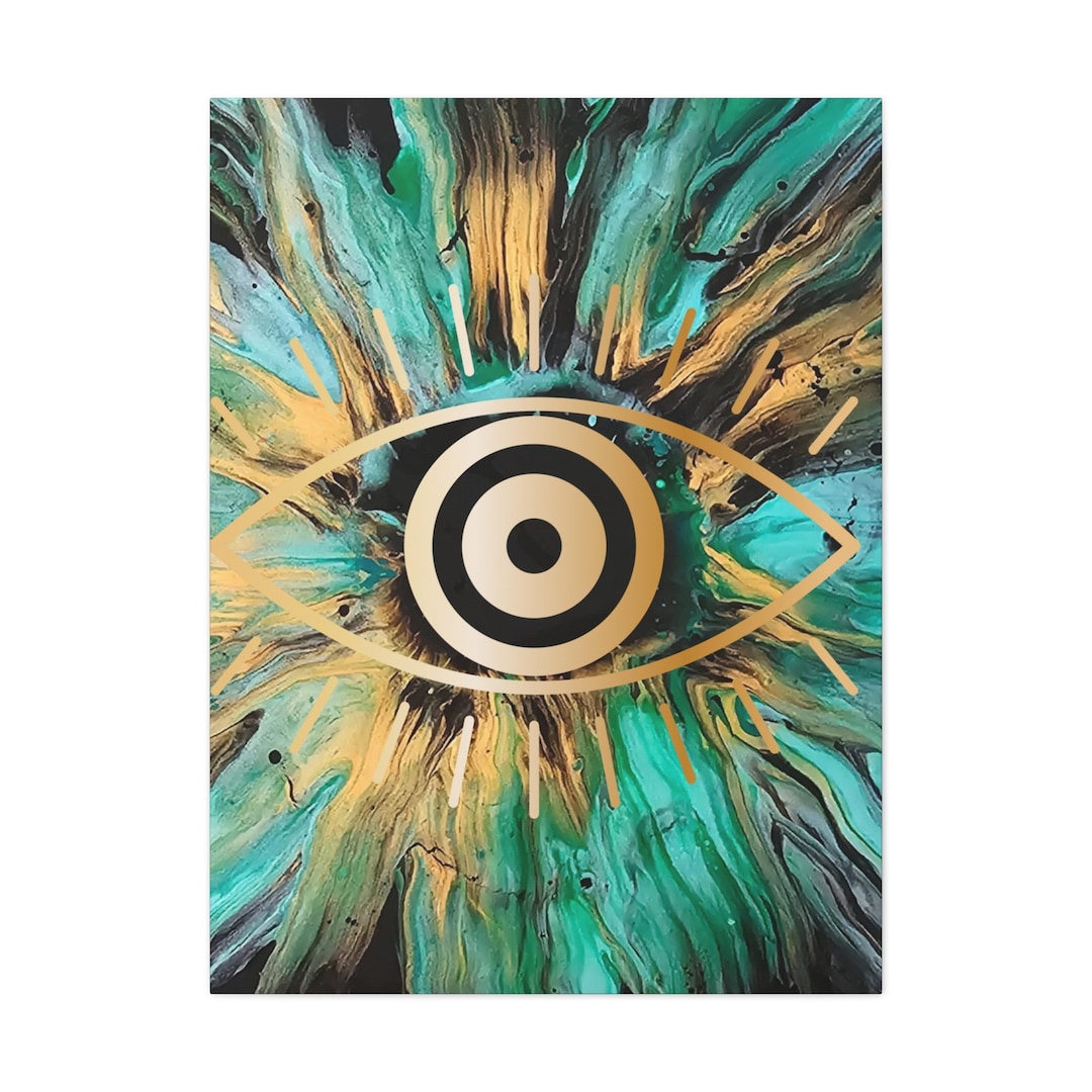 Spiritual Eveil Eye Protection.acrylic Pourig Printed Painting Home ...