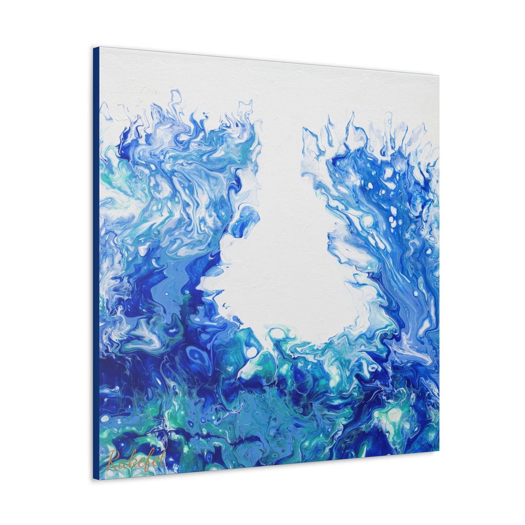 Abstract Blue Water Splash Modern Art Home Decor Printed Painting on ...