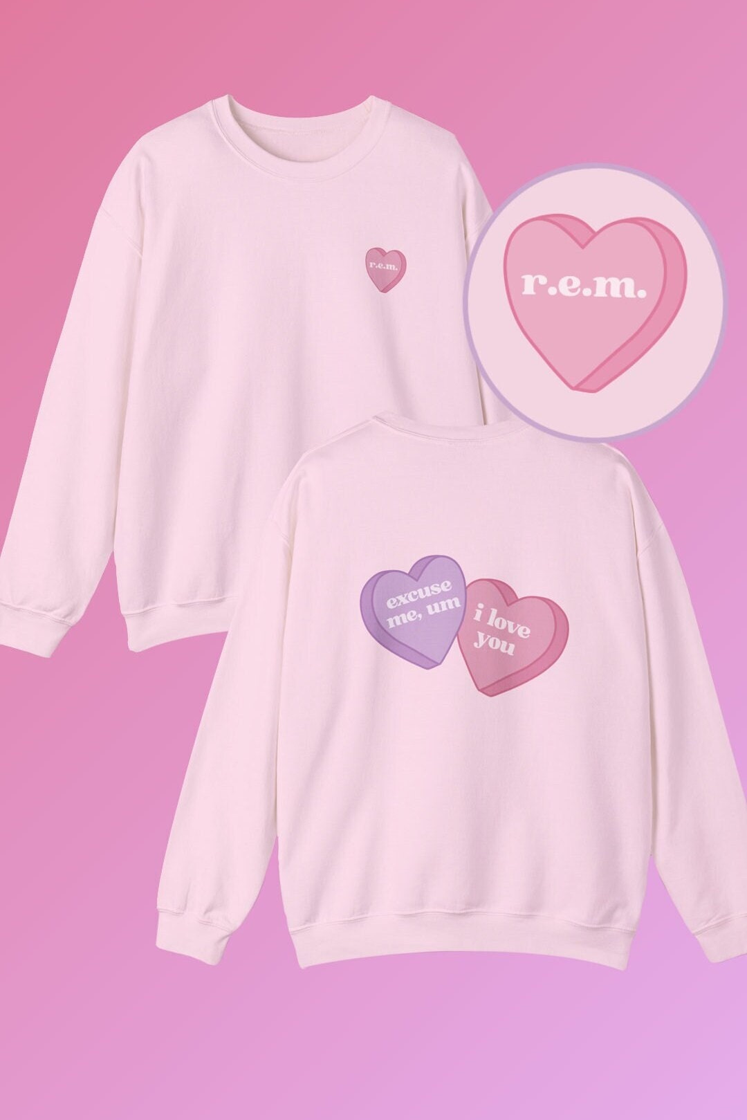 R.E.M. Ariana Grande Candy Heart Sweater Unisex Heavy Blend™ Crewneck ...