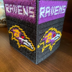Handmade Baltimore Ravens Tissue Box Cover, Football Fan Gift, Ravens ...
