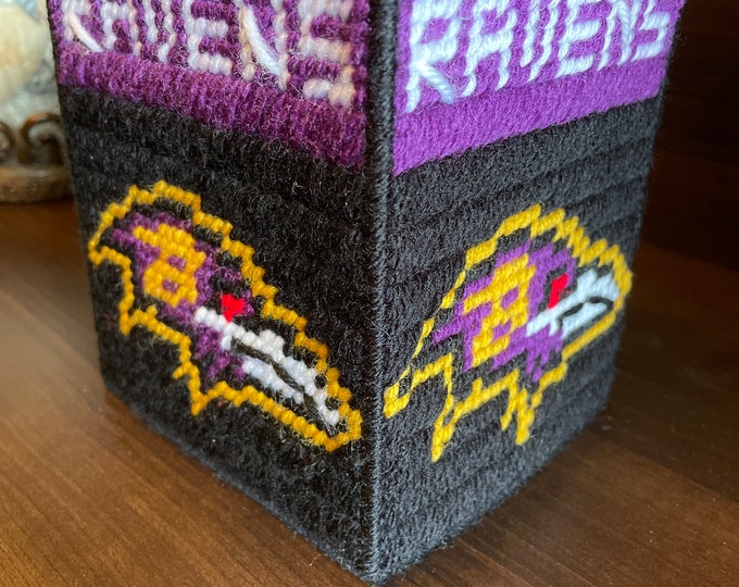 Handmade Baltimore Ravens Tissue Box Cover, Football Fan Gift, Ravens ...