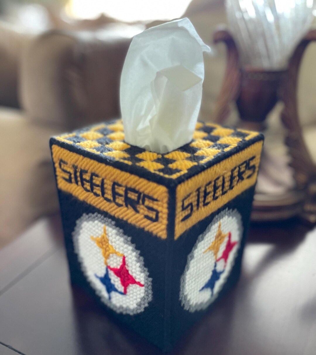 Handmade Pittsburgh Steelers Tissue Box Cover, Football Fan Gift ...