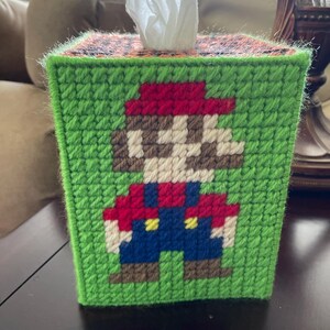 Handmade Super Mario Brothers Inspired Tissue Box Cover, Gaming Decor ...