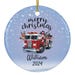 Santa Firetruck Ceramic Ornament, Christmas Tree Decoration, Holiday ...