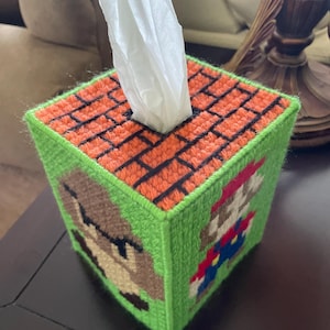 Handmade Super Mario Brothers Inspired Tissue Box Cover, Gaming Decor ...