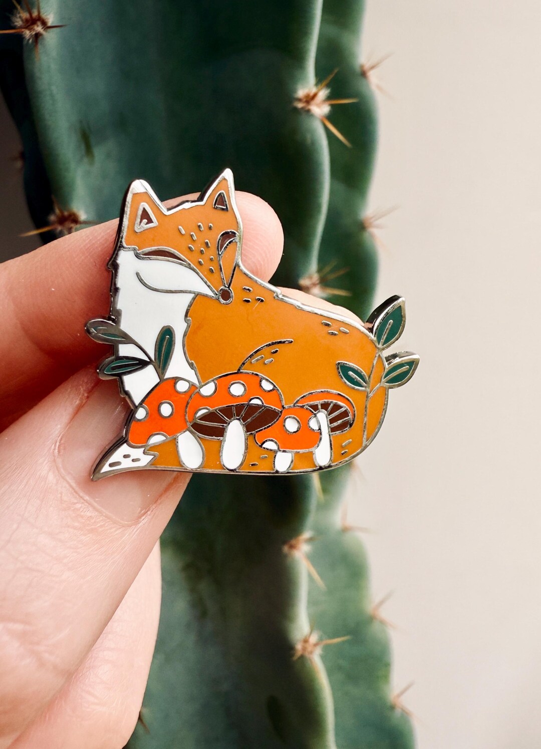 Forest Fungi Fox Enamel Pin! - Etsy