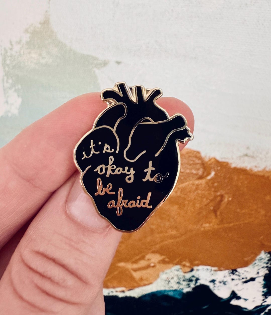 It’s Okay to Be Afraid - Anatomical Heart Enamel Pin - Etsy