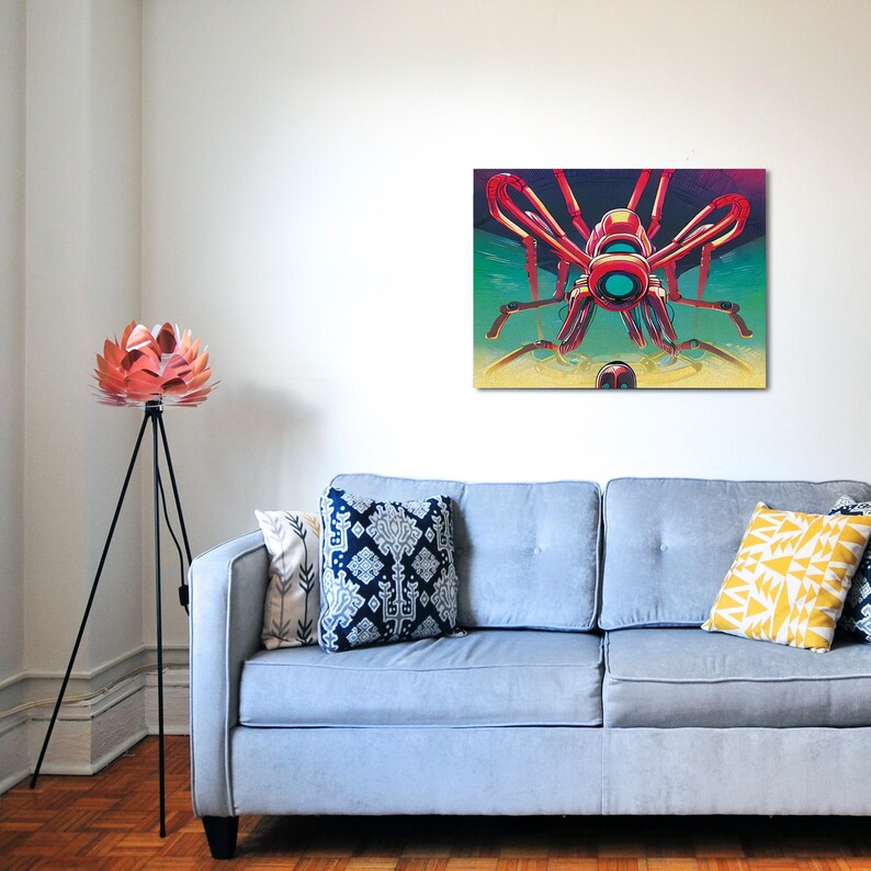 4x Robots & Sci-fi Themed Insectoid Spider Printable Artwork Digital ...