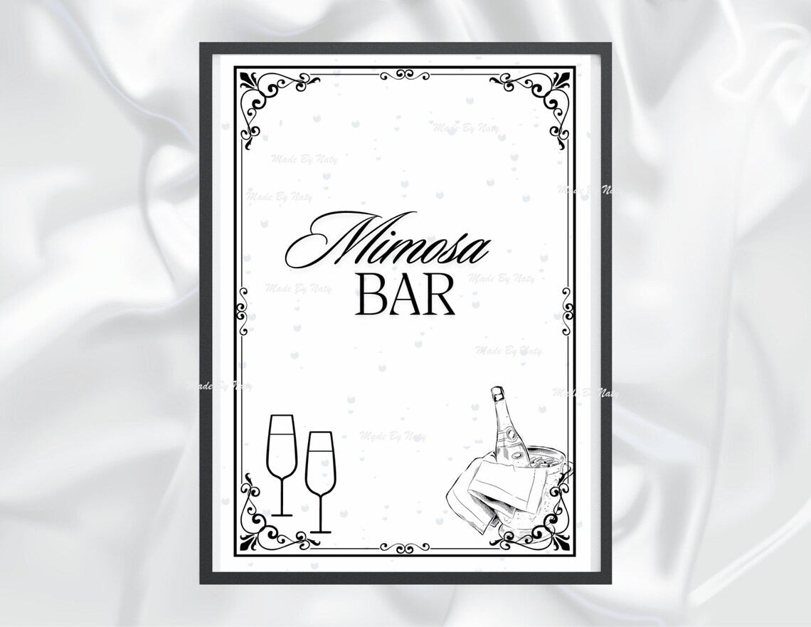 Classy Mimosa Bar Sign, Drinks Table Sign, Cheers, Wedding Mimosa ...
