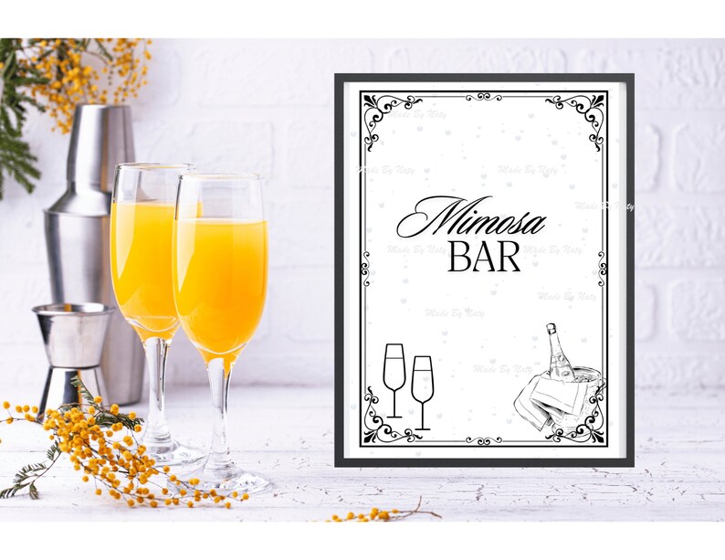 Classy Mimosa Bar Sign, Drinks Table Sign, Cheers, Wedding Mimosa ...