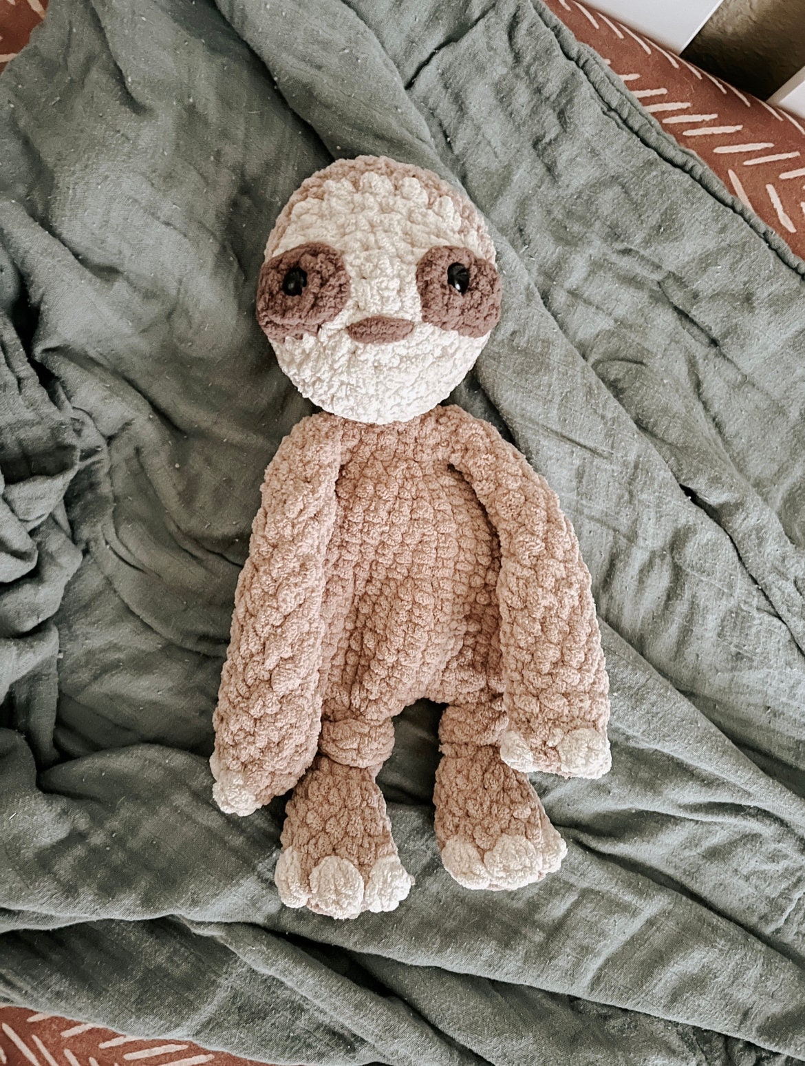 Sloth Knotted Snuggler Lovey Crochet - Etsy