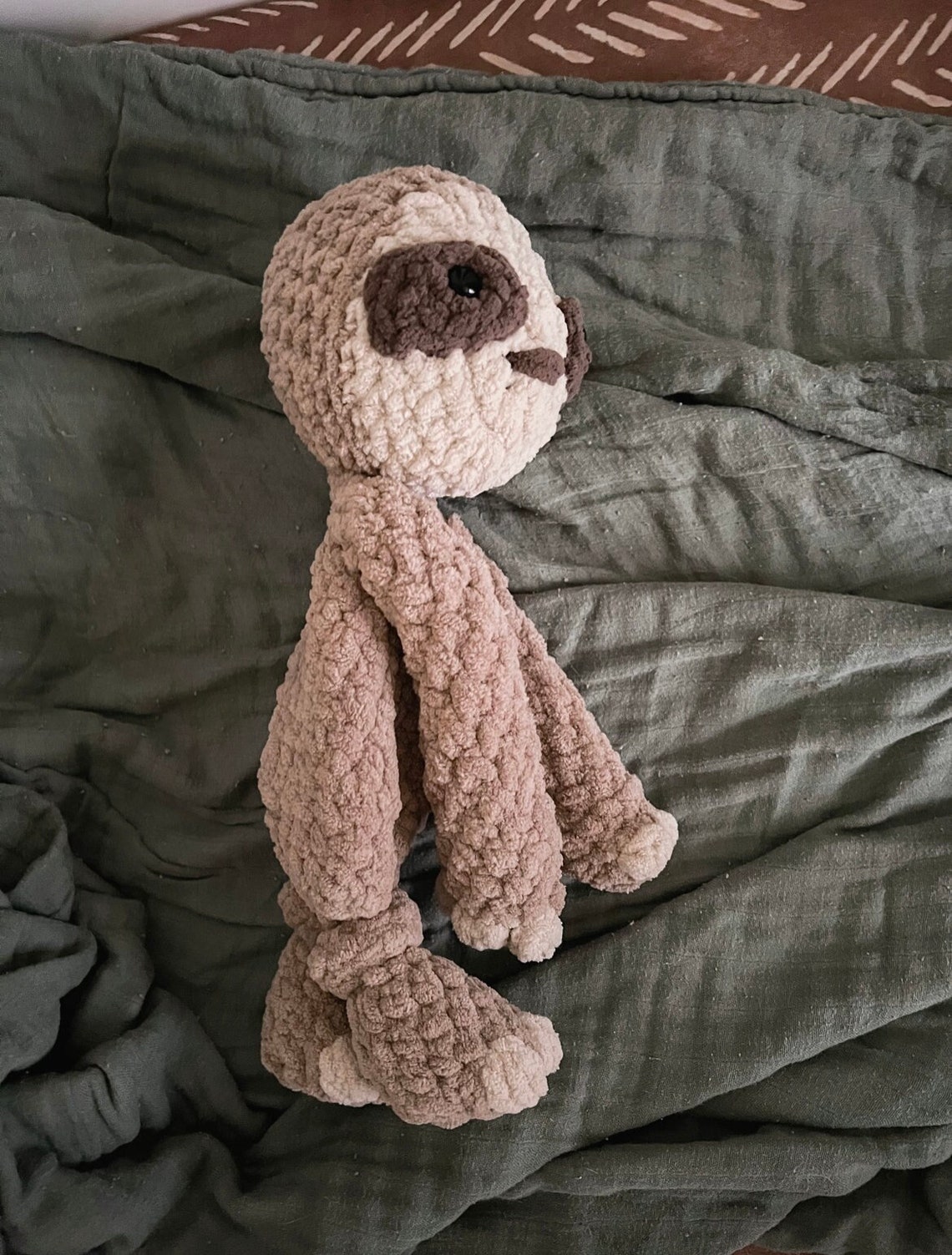 Sloth Knotted Snuggler Lovey Crochet - Etsy