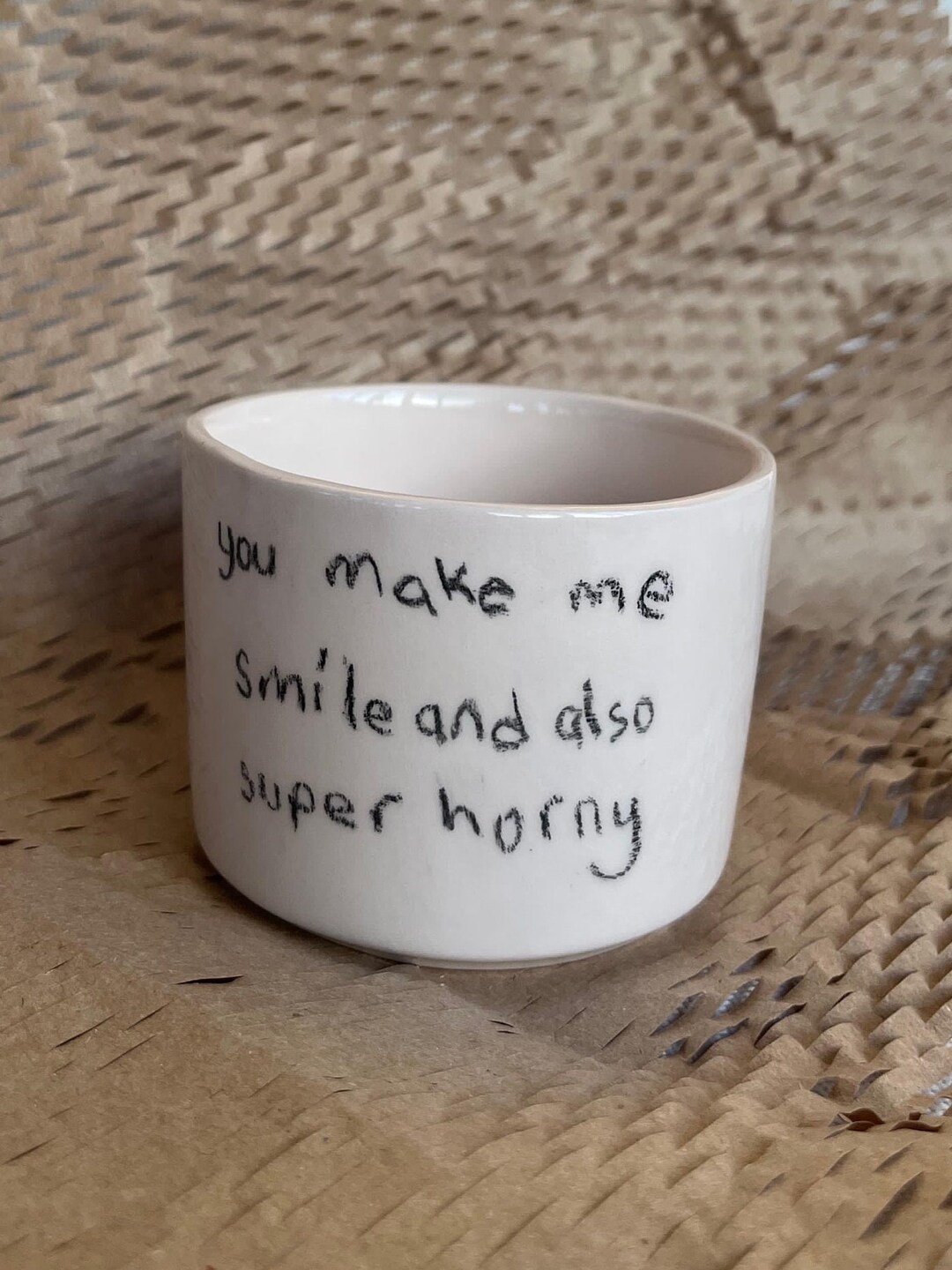 Handmade Ceramic Coffee Mug – “you Make Me Smile” Funny Quote ...