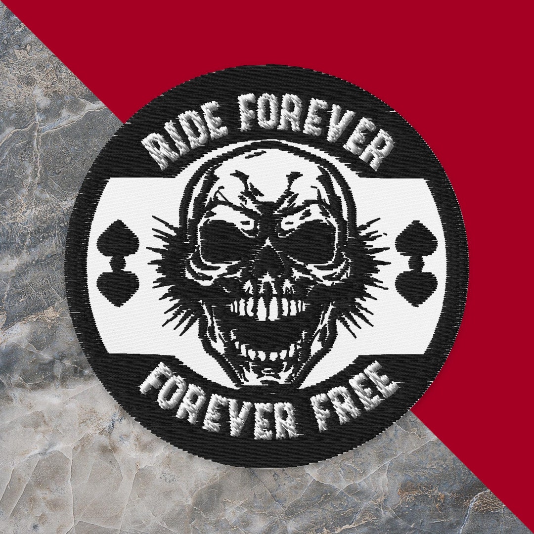 Screaming Skull Biker Embroidered Patch Gift for Husband Boyfriend ...