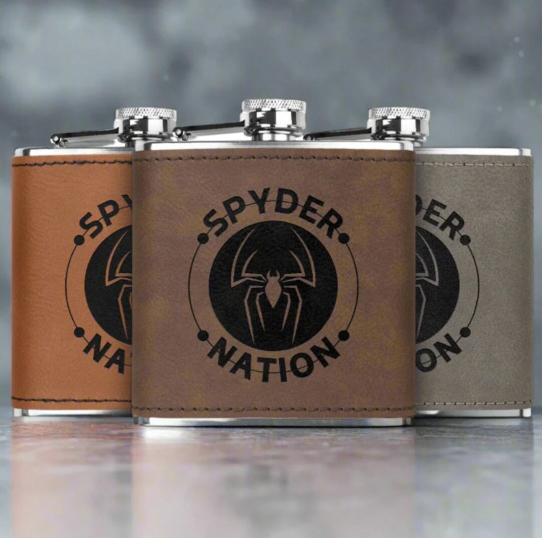 Can-am Spyder Flask, Spyder Nation Gift Flask, Leather Flask, Spyder Ryder Gift, Spyder Mom Gift ...