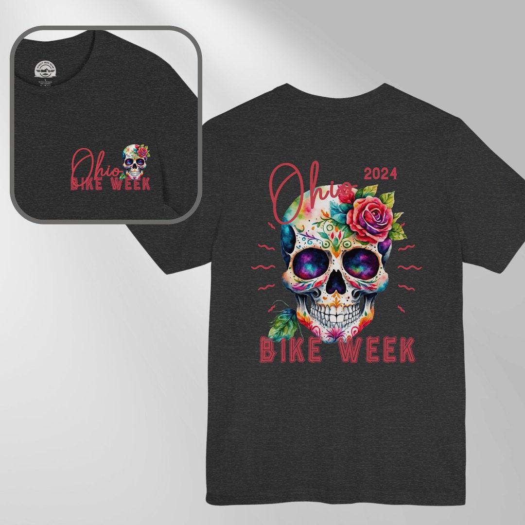 Ohio Bike Week 2024 Shirt, Ladies Vintage Skull Tee, Motorcycle Rally ...