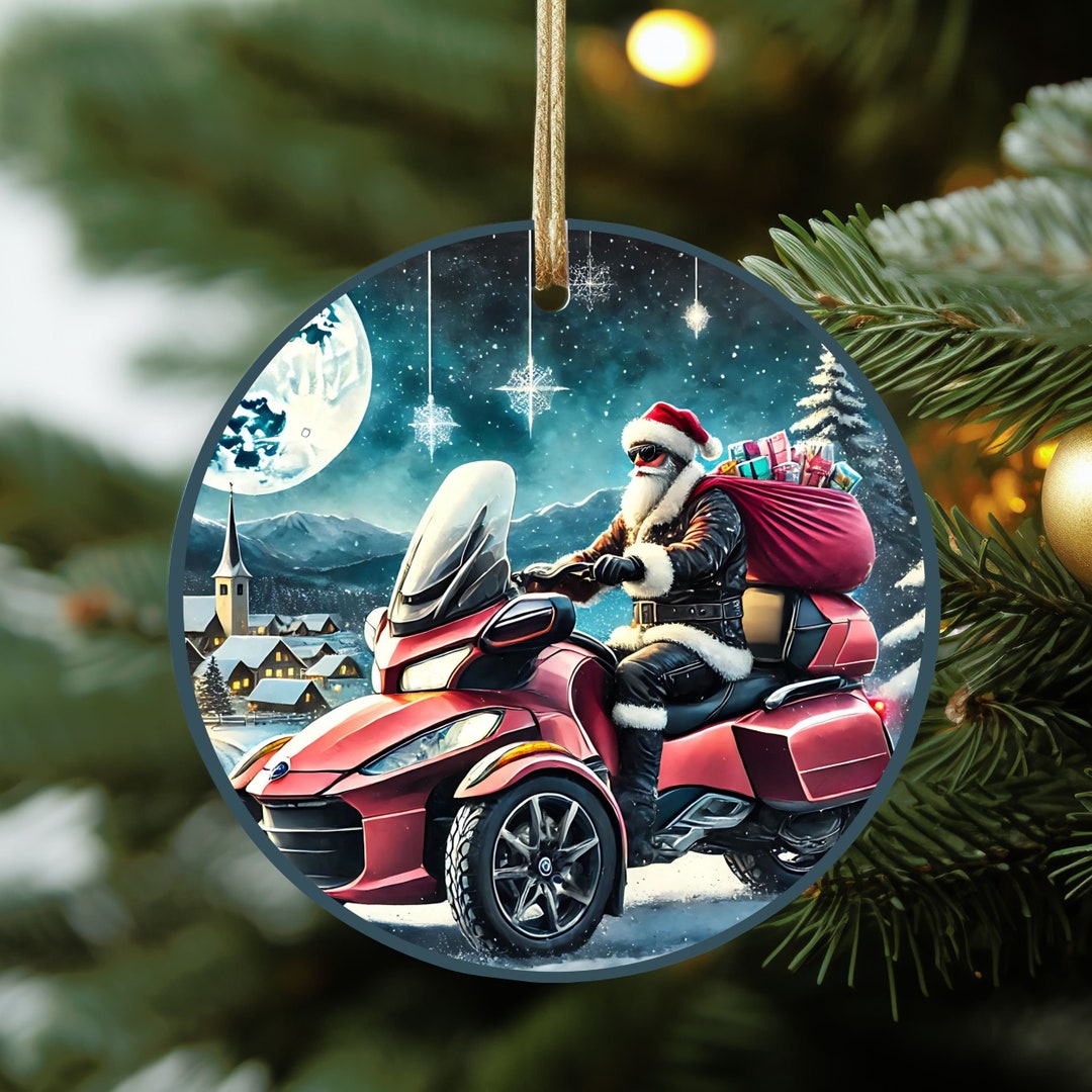 Santa Can-am Spyder Christmas Ornament: Motorcycle Holiday Decor - Etsy