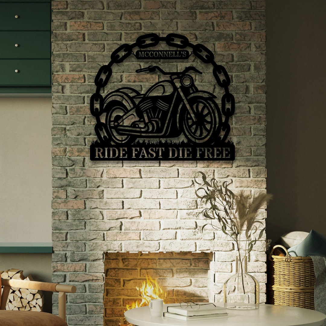 Custom Motorcycle Metal Wall Art: Personalized Moto Name Sign - Etsy