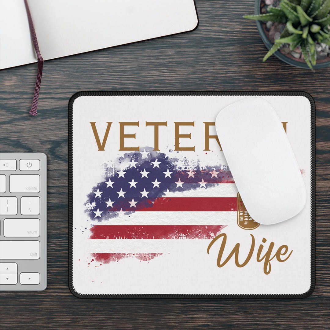 American Military Veteran Wife Mouse Pad Gift for Her | Wife ...