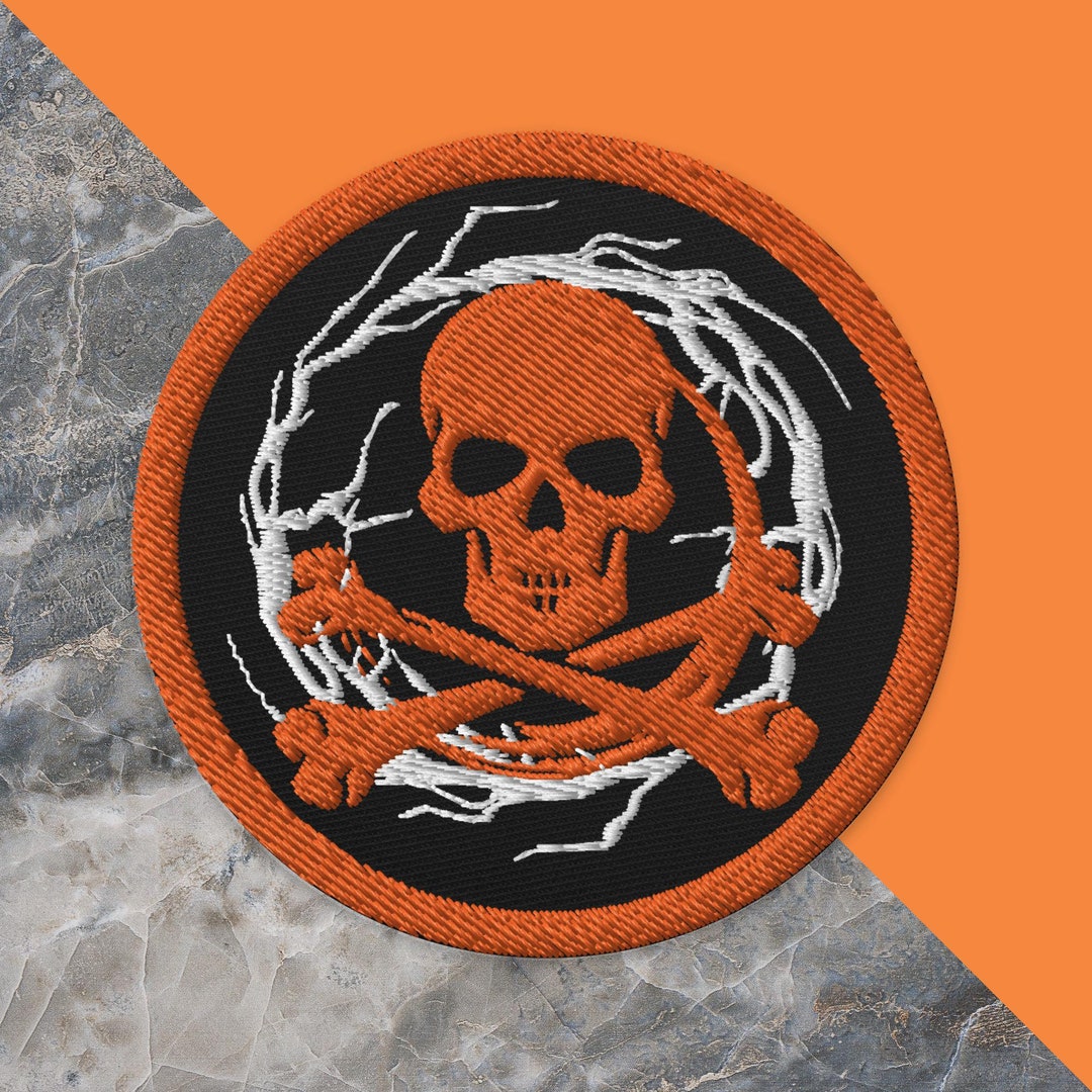 Skull & Crossbones Embroidered Biker Patch - Motorcycle Gift Applique ...