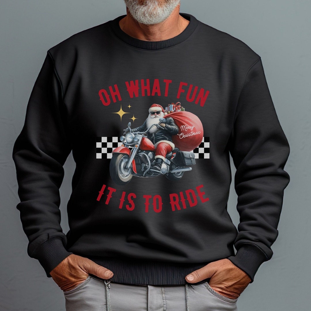 Biker Santa Christmas Sweater for Dad, Christmas Biker Gift, Motorcycle ...