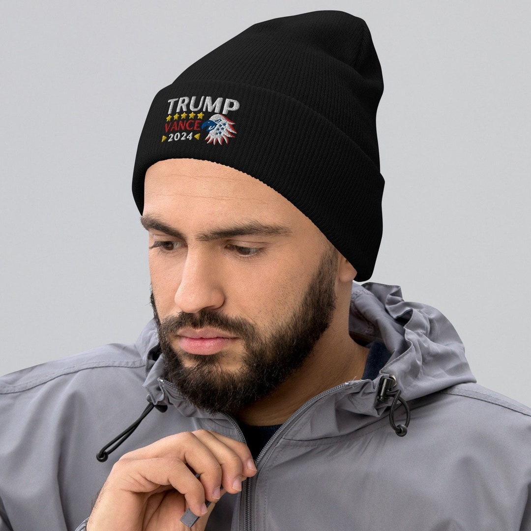 Trump Vance 2024 Embroidered Beanie: Republican Patriot Knit Hat - Etsy